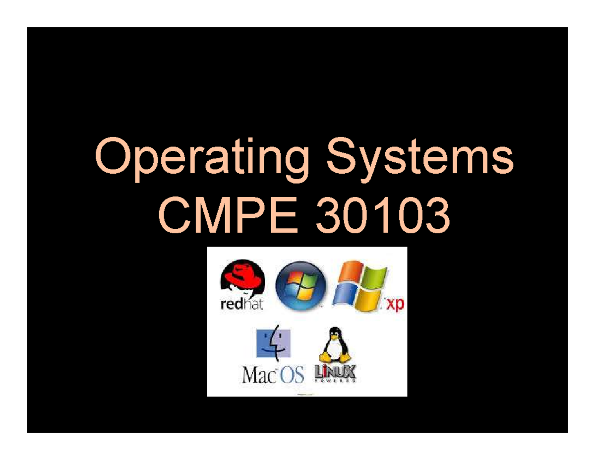 Intro to OS 13 Oct 2020 - Operating Systems CMPE 30103 COURSE NAME ...