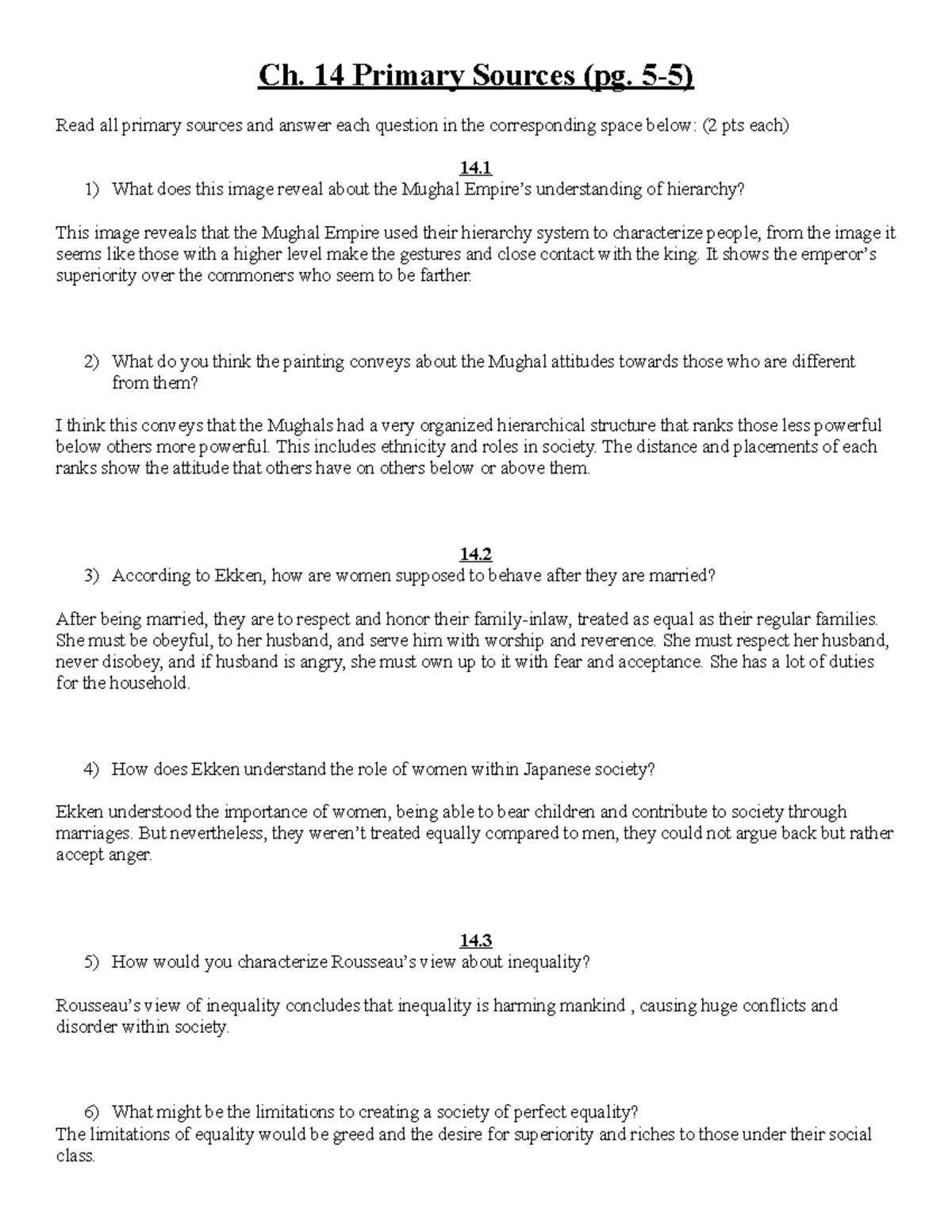 Ch. 14 Primary Sources - WORLD History - Ch. 14 Primary Sources (pg. 5 ...