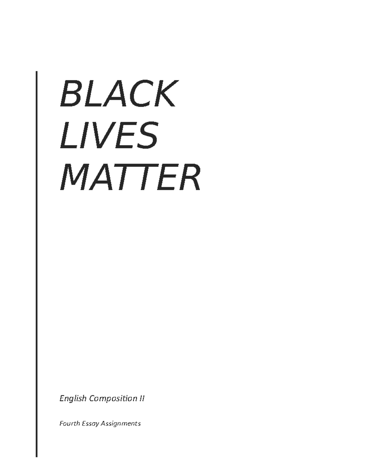 Blm - English Comp 2 - English Composition II Fourth Essay Assignments ...