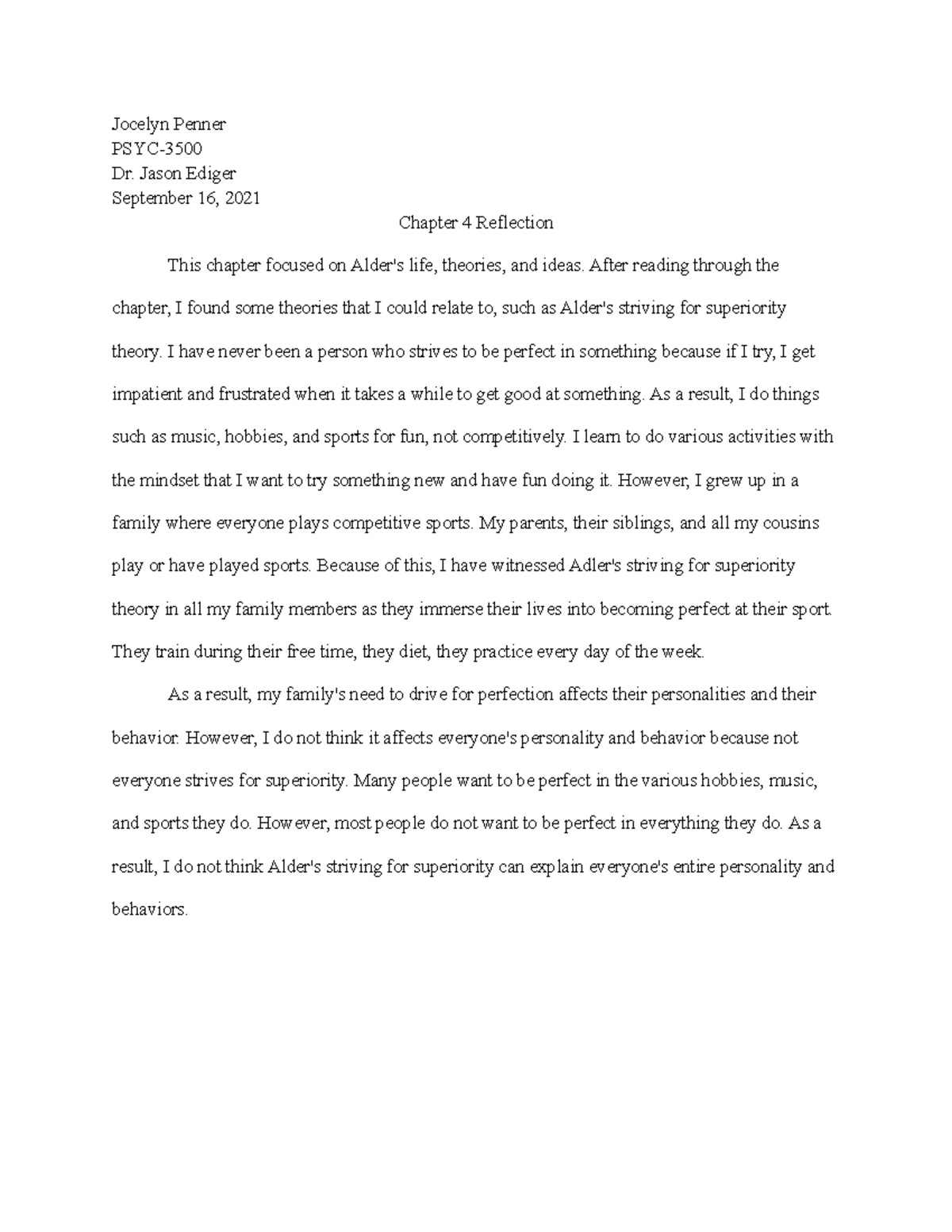 reflection paper for class September 2016 for real - Jocelyn Penner ...
