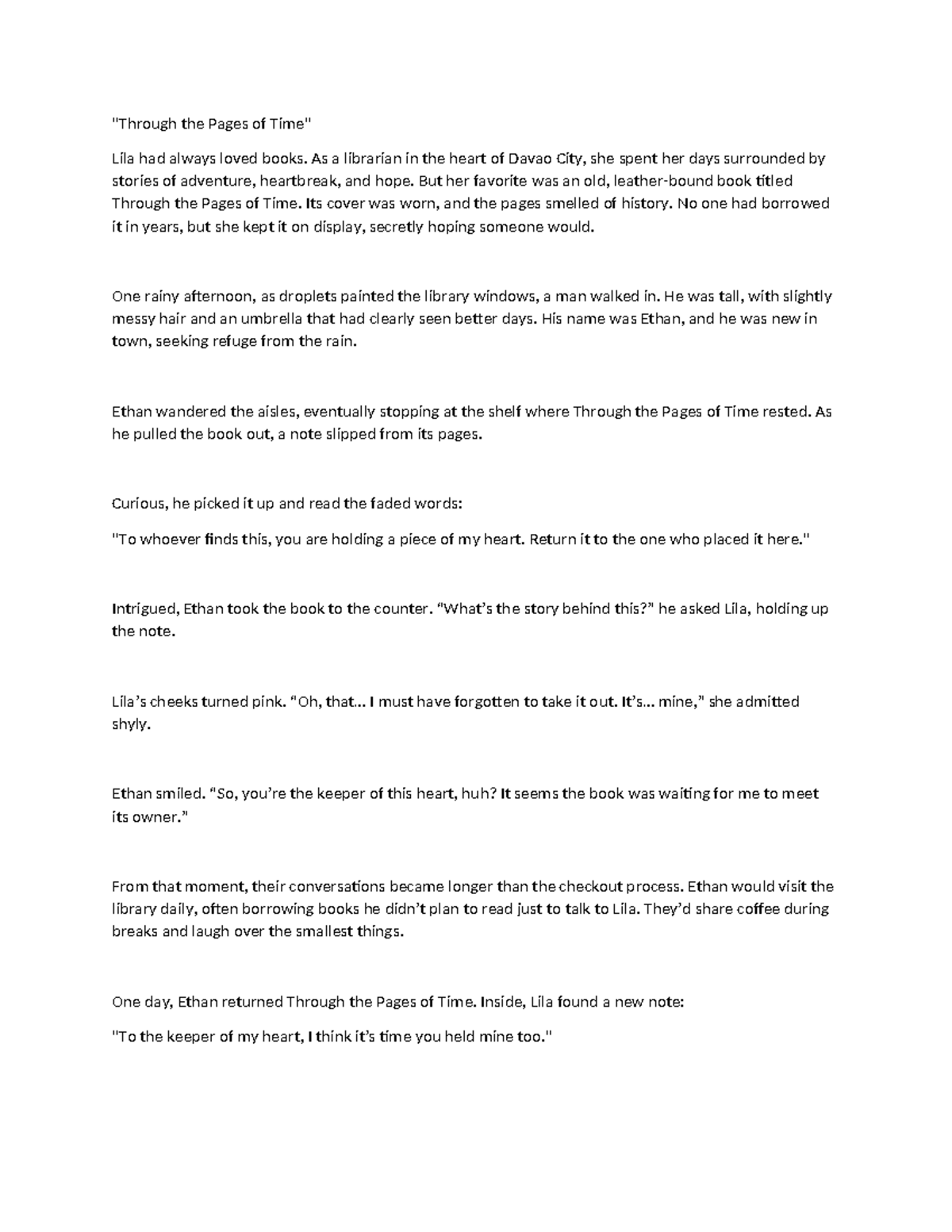 Through the Pages of Time - "Through the Pages of Time" Lila had always ...