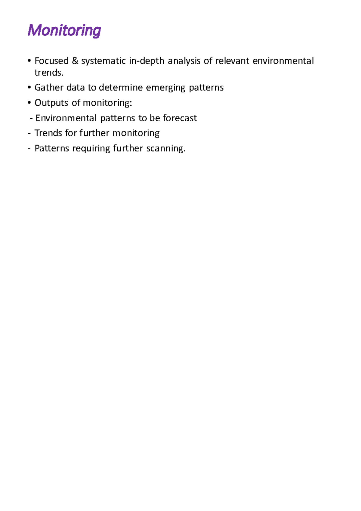 Monitoring, Forecasting, Assessment - Monitoring Focused & systematic ...