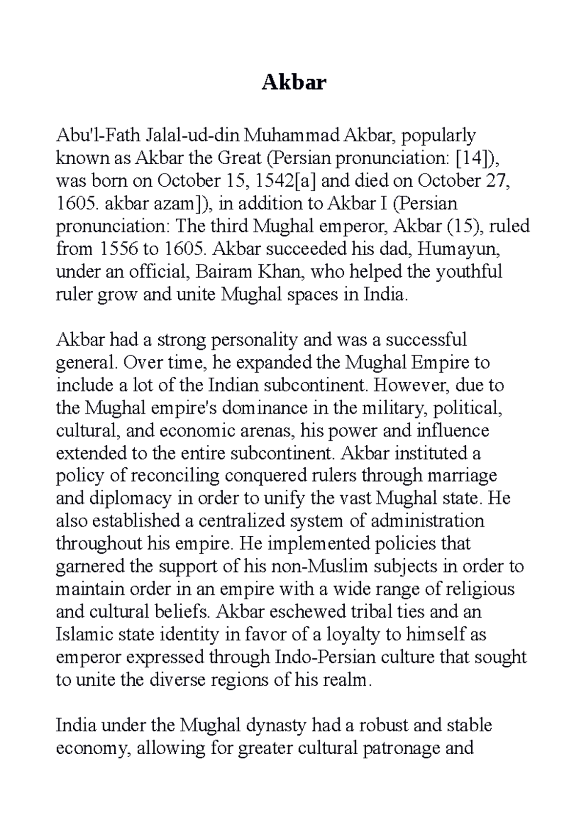 Akbar - sathya seelan - Akbar Abu'l-Fath Jalal-ud-din Muhammad Akbar, popularly known as Akbar ...