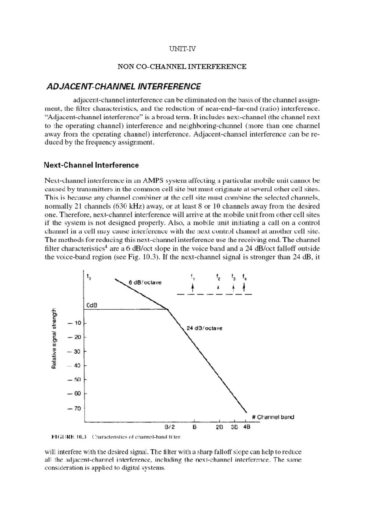 Cellular and Mobile Communications U4 Latest - UNIT-IV NON CO-CHANNEL ...