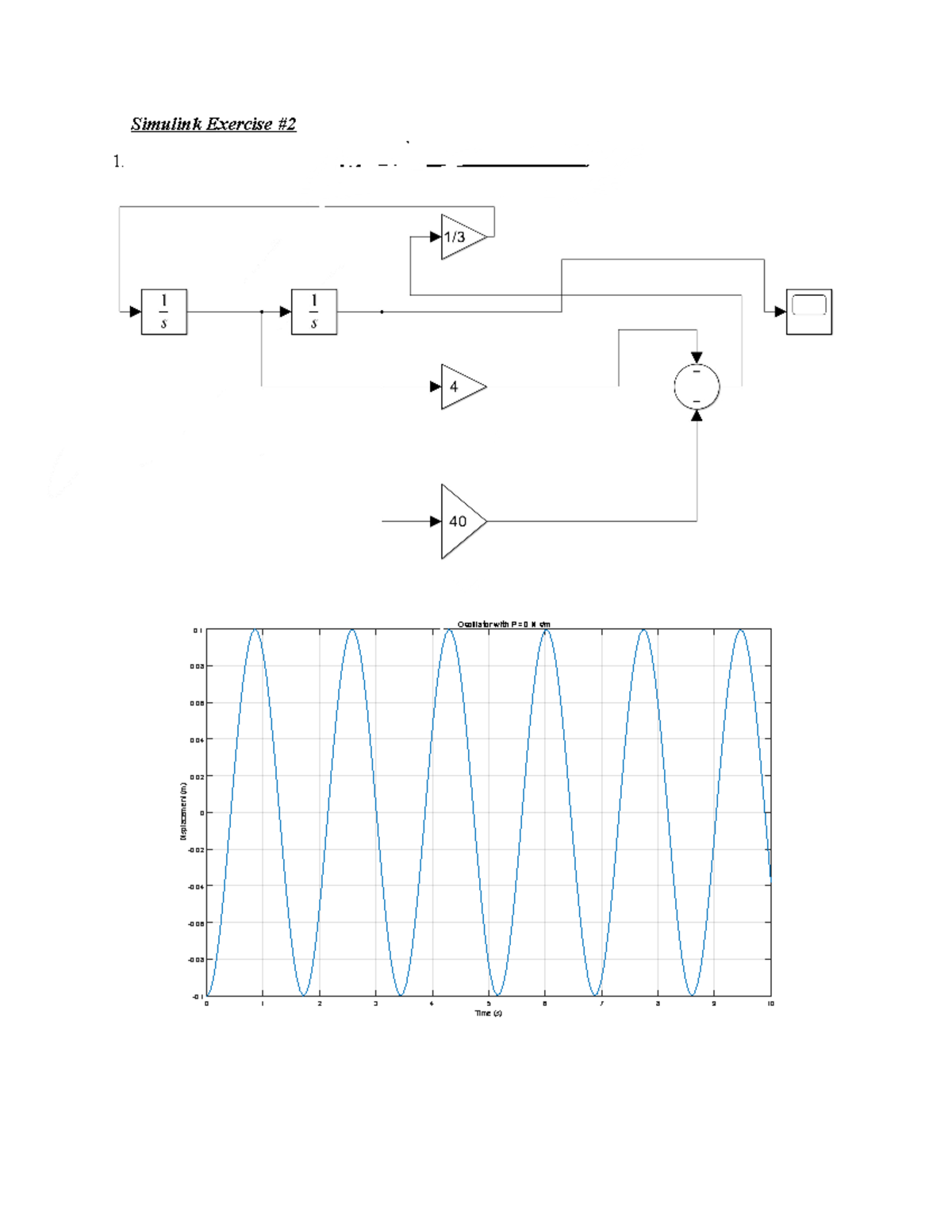 Simulink Exercise #2 - Simulink Exercise 1. 0 1 2 3 4 5 6 7 8 9 10 Time ...