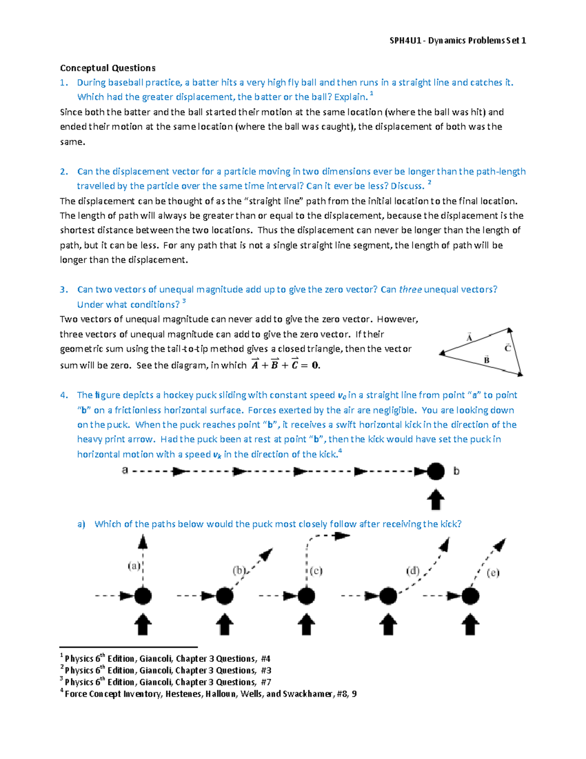 Dynamics Problems Set112 Solutions 1iqqbq 3 - Conceptual Questions ...