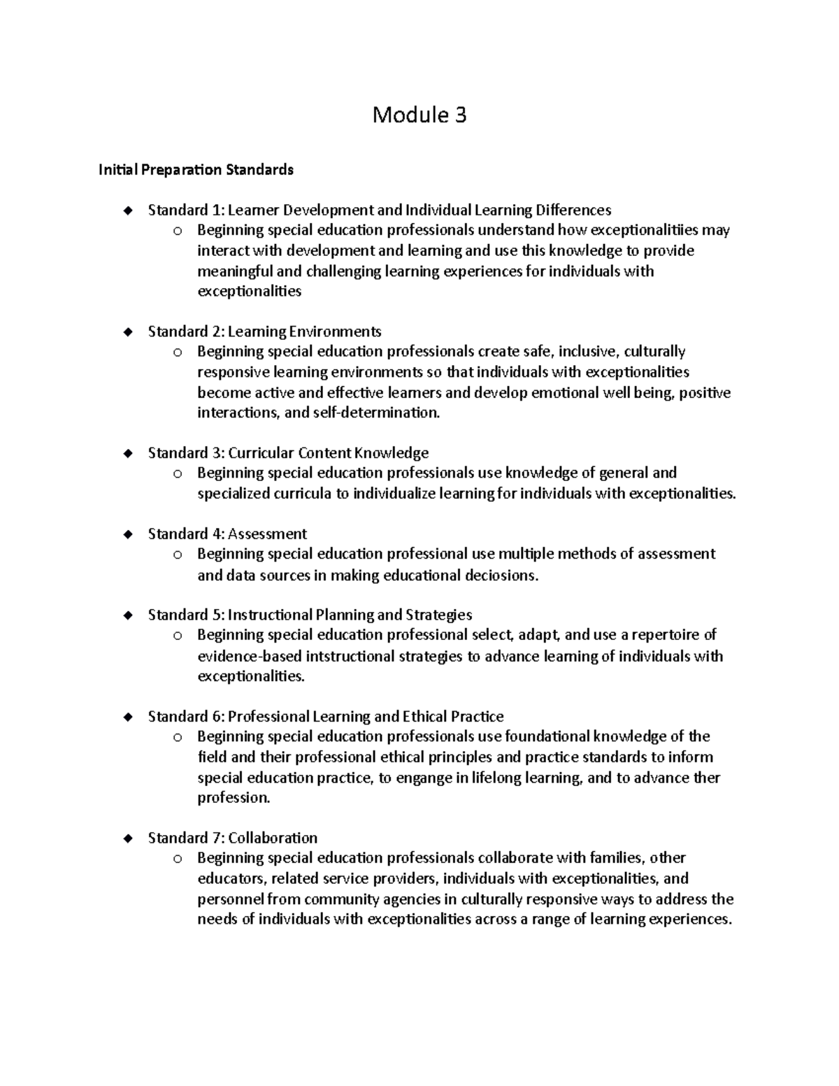 Module 3 notes for D002 - Module 3 Initial Preparation Standards ... Module 3 notes for D002 - Module 3 Initial Preparation Standards ...