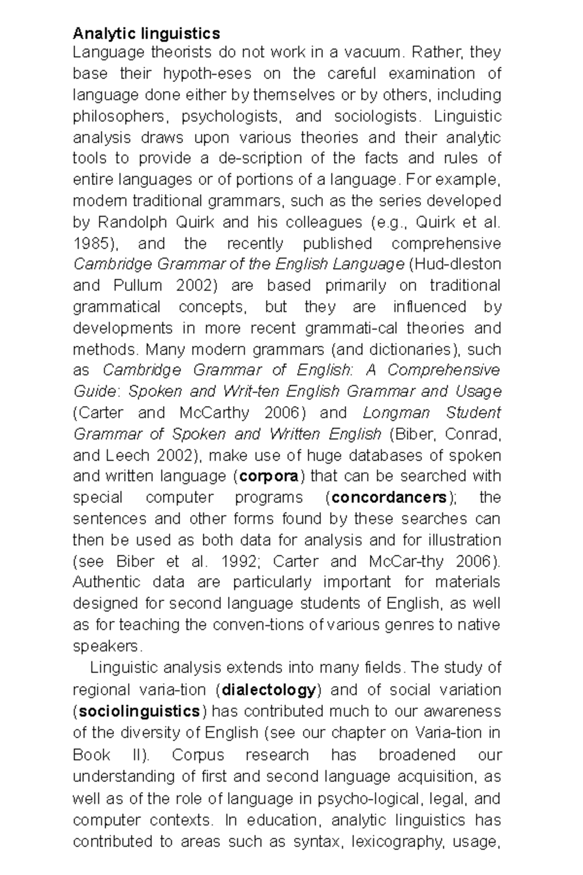 1.1 Language and Linguistics - Analytic linguistics Language theorists ...