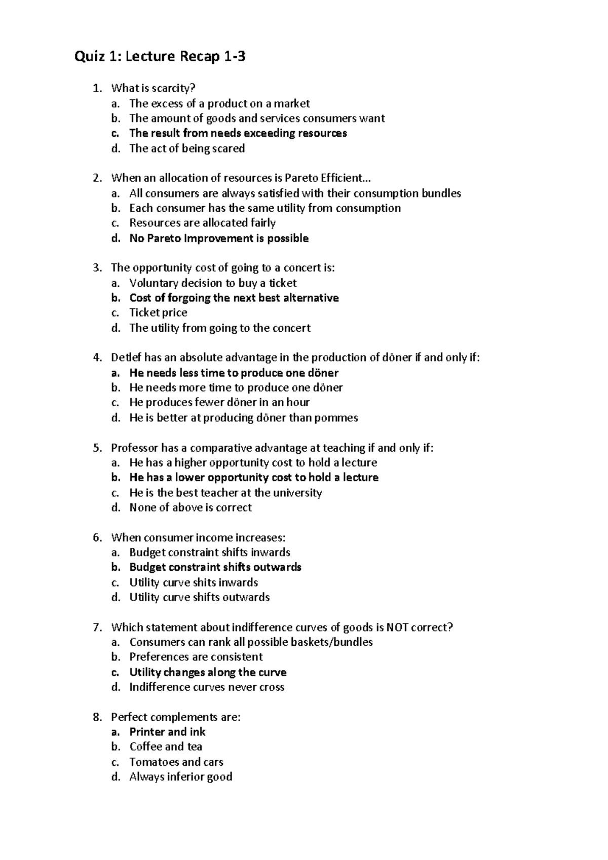 Live Quiz 1 Microeconomics Quiz Warning Tt Undefined Function 32 Quiz 1 Lecture Recap 1