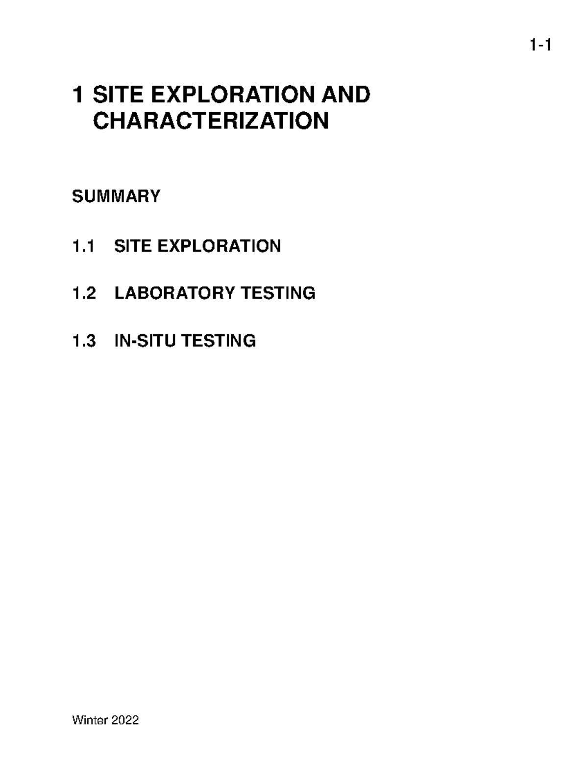 Chapter 1 - FOUNDATION CHAP1 - 1 SITE EXPLORATION AND CHARACTERIZATION ...