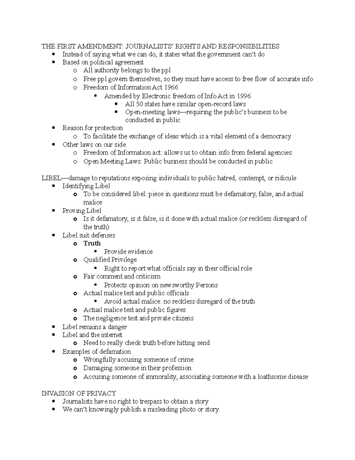 Chpt. 21 - Media Law - Summary News Reporting and Writing - THE FIRST ...