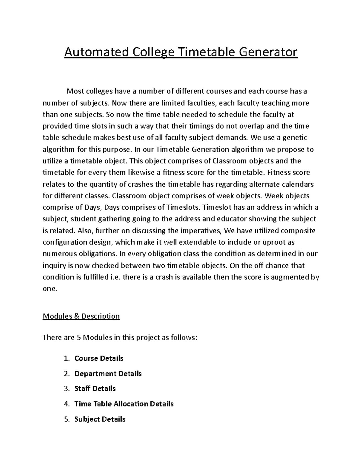 P068 - project about p068 - Automated College Timetable Generator Most ...