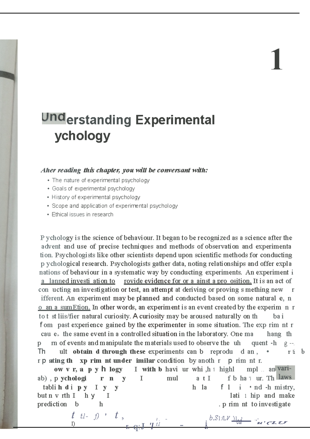 Experimental psychology ch 1-Copy - 1 erstanding Experimental ychology ...