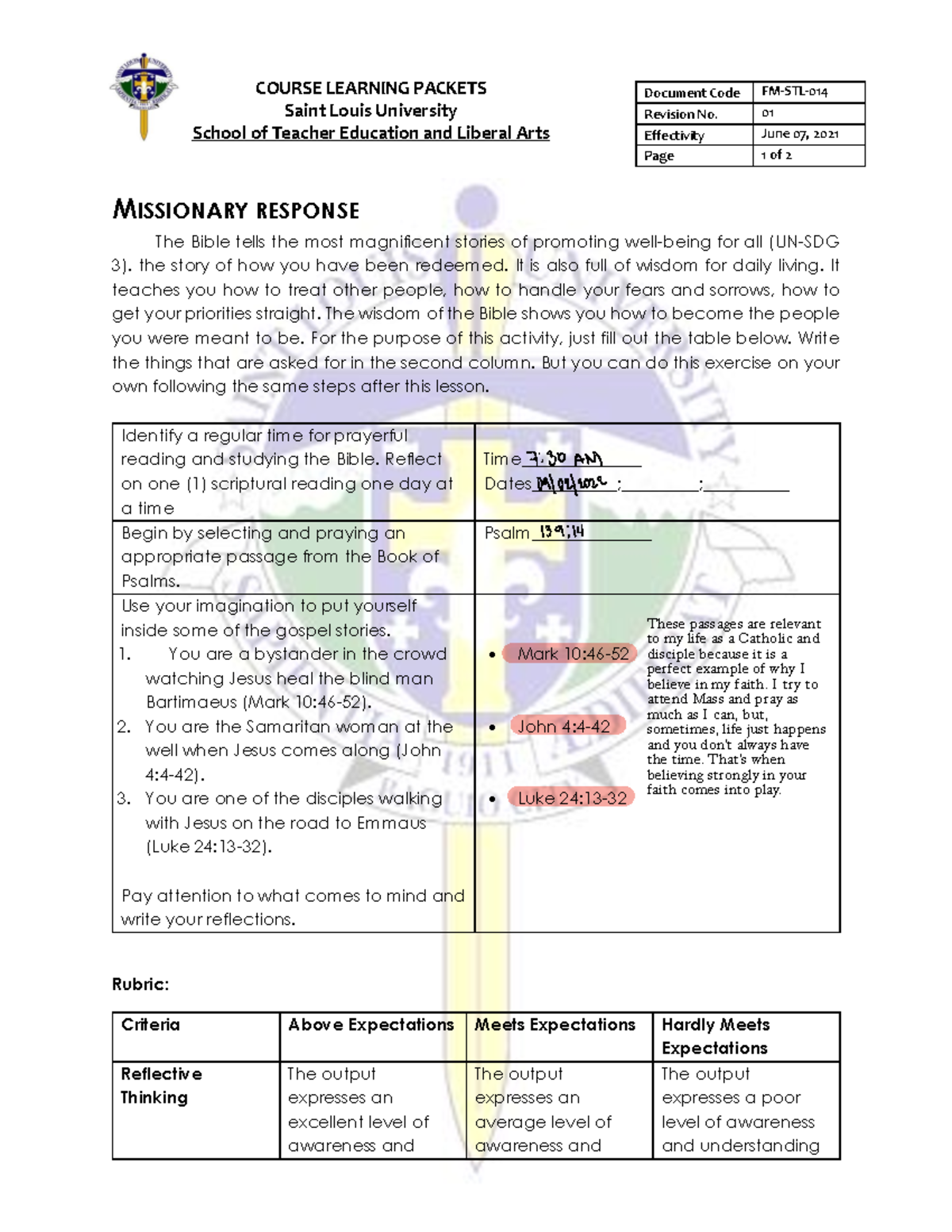 Dorado MOD1MR - Pe module - COURSE LEARNING PACKETS Document Code FM ...