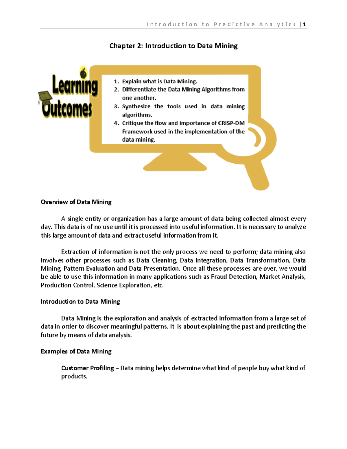 Bafpred - Chapter 2 - Intro to Data Mining - Chapter 2: Introduction to ...