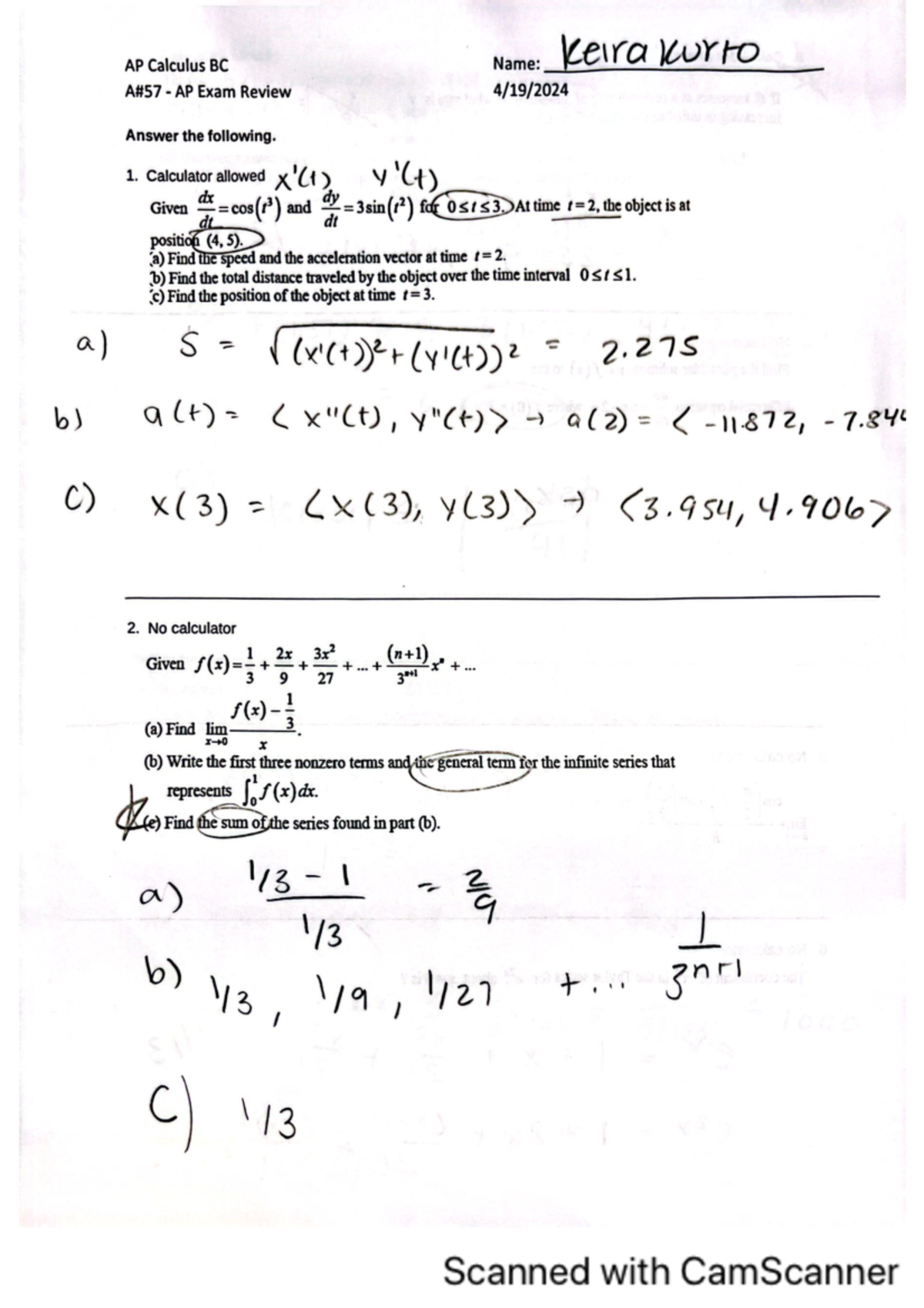 A57 - homework for ap exam review - Studocu