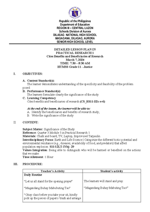 EAPP WEEK 2 - 3rd quarter lesson plan - Department of Education REGION III – CENTRAL LUZON ...