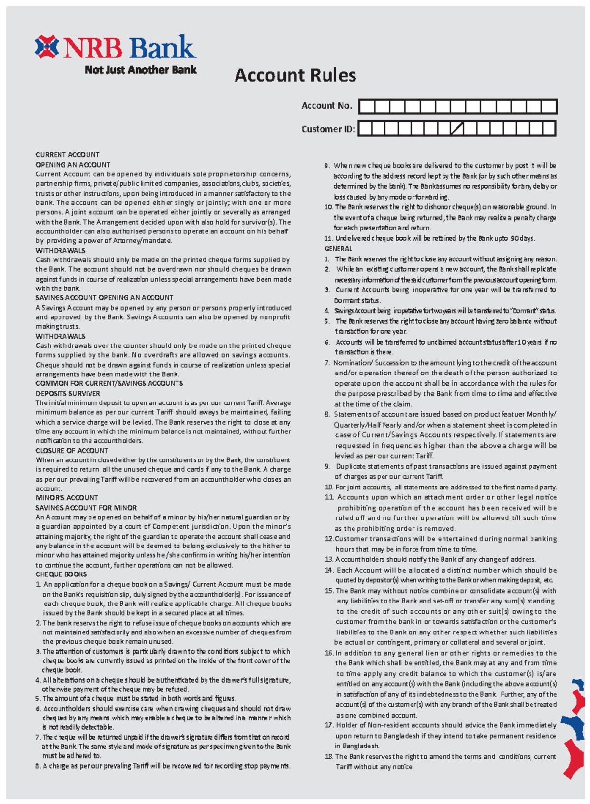 Account rules - Important - CURRENT ACCOUNT OPENING AN ACCOUNT Current ...