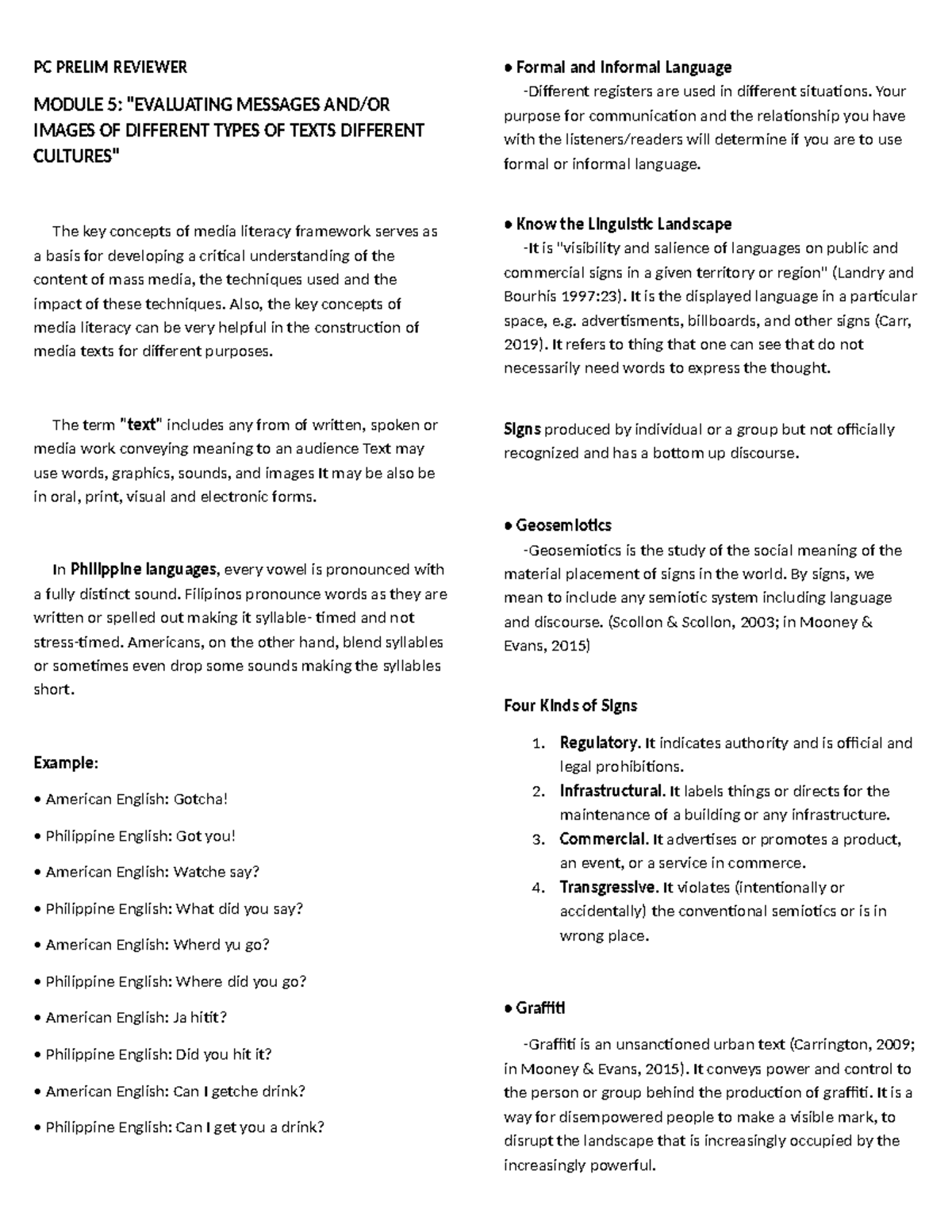 PC Prelim M5 Reviewer - Summary Purposive Communication - PC PRELIM ...