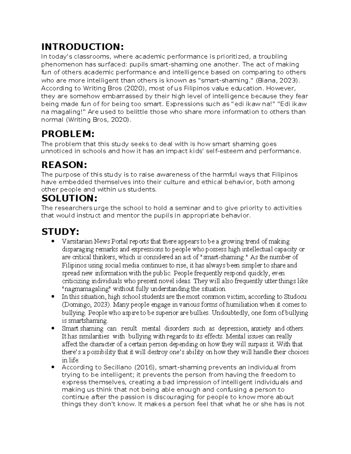 03 - its all about smart shaming - INTRODUCTION: In today's classrooms ...