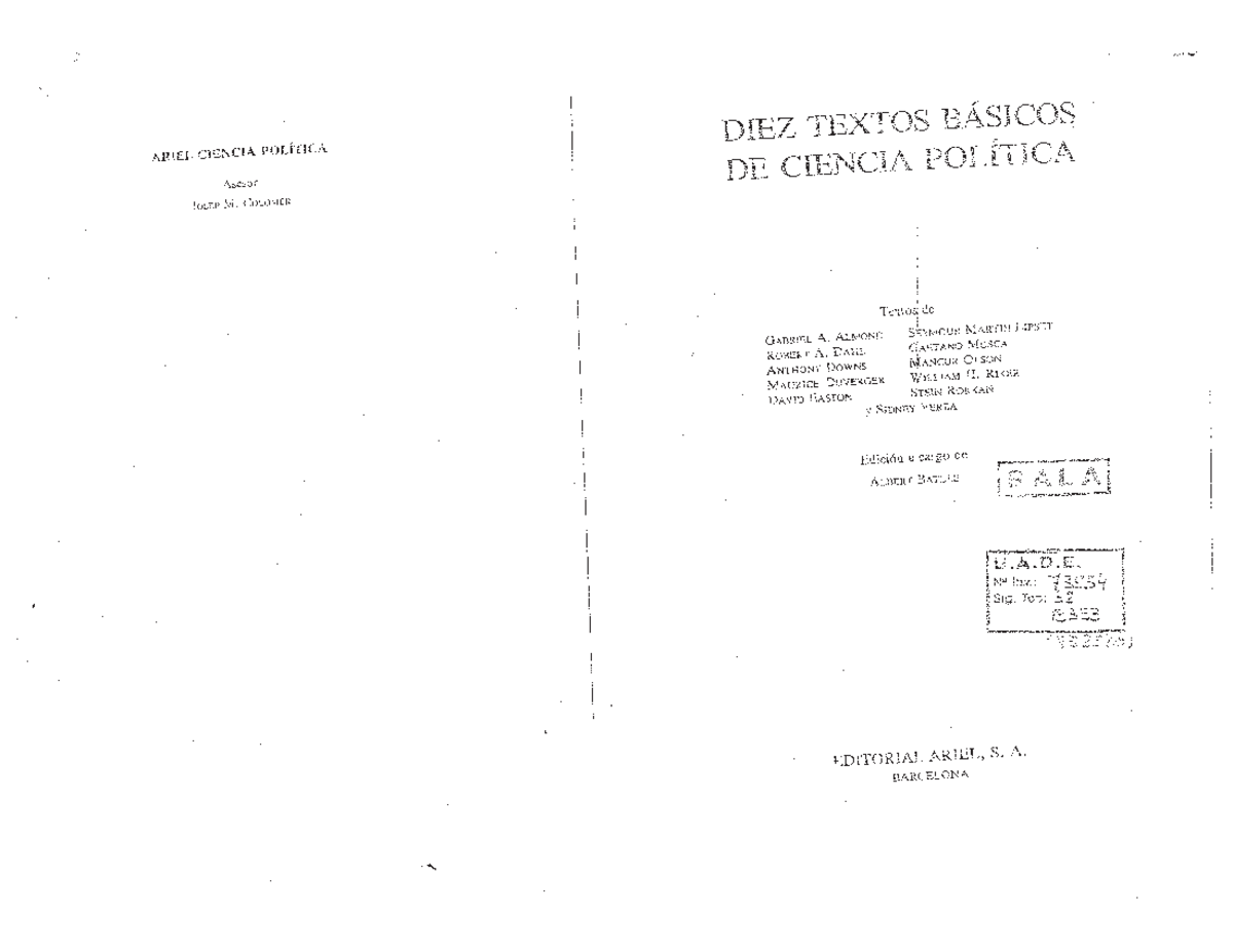 texto lipset-y-rokkan - Sociología Política - Studocu