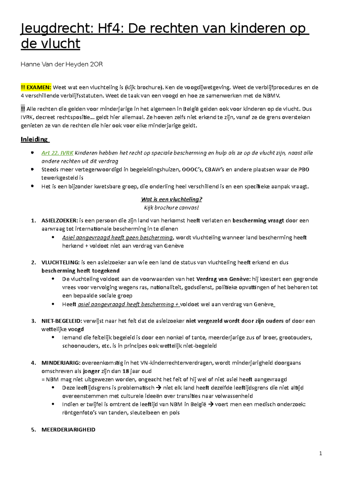 Jeugdrecht Rechten Kinderen Vlucht HAnne - Jeugdrecht: Hf4: De rechten ...