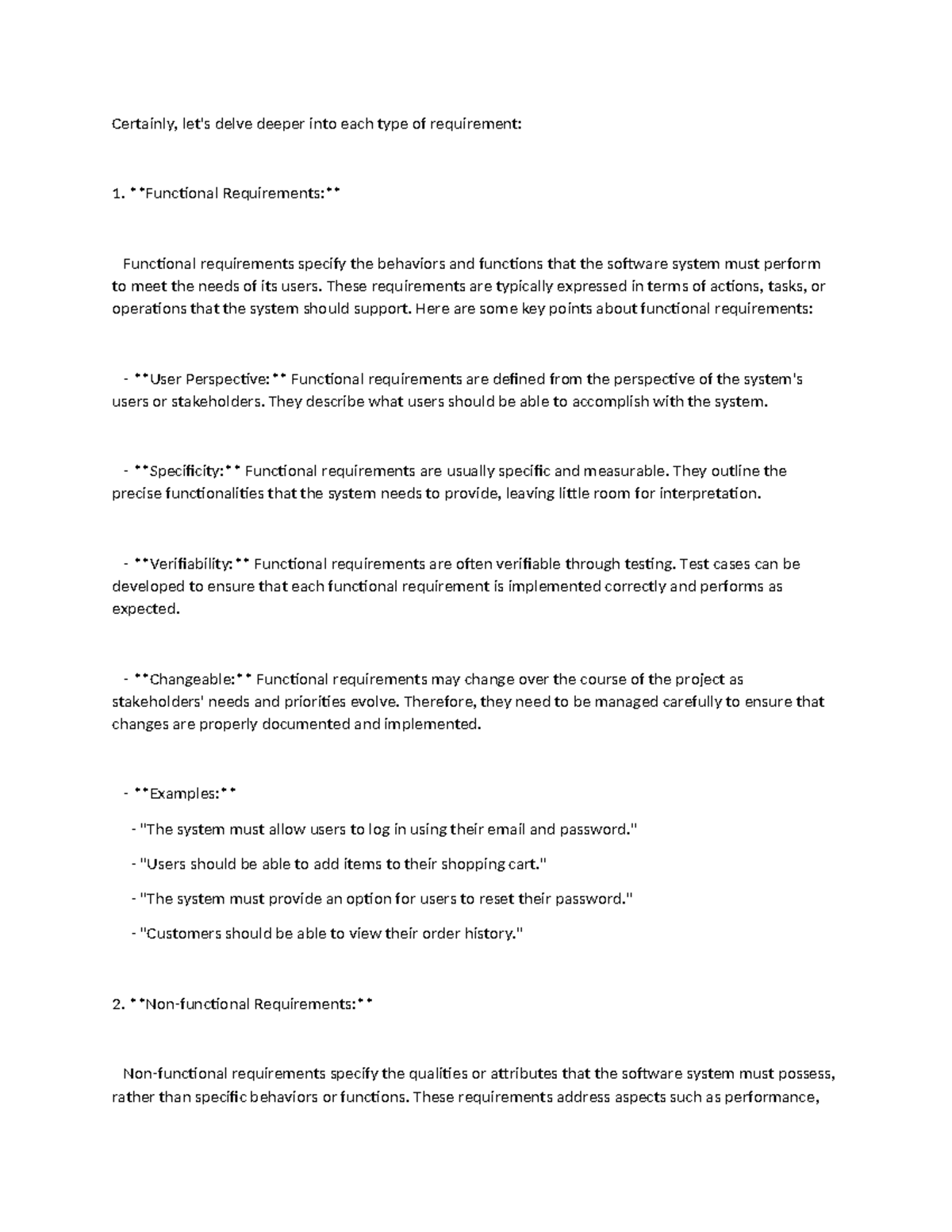 Functional vs non functional requirements chatgpt - Certainly, let's ...