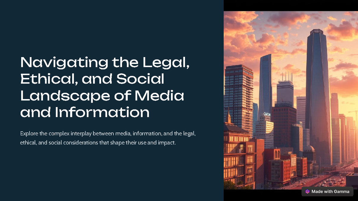Navigating the Legal Ethical and Social Landscape of Media and ...