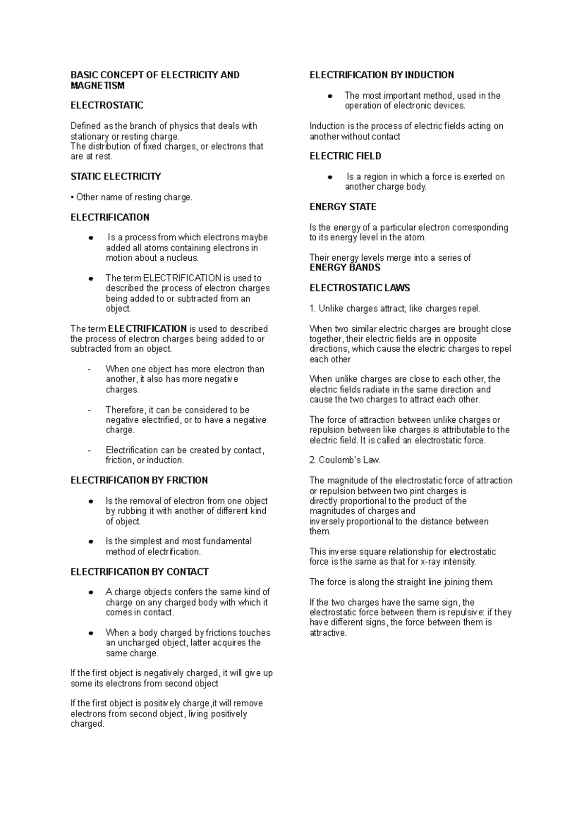 Copy of rad pro midterm reviewer - BASIC CONCEPT OF ELECTRICITY AND ...