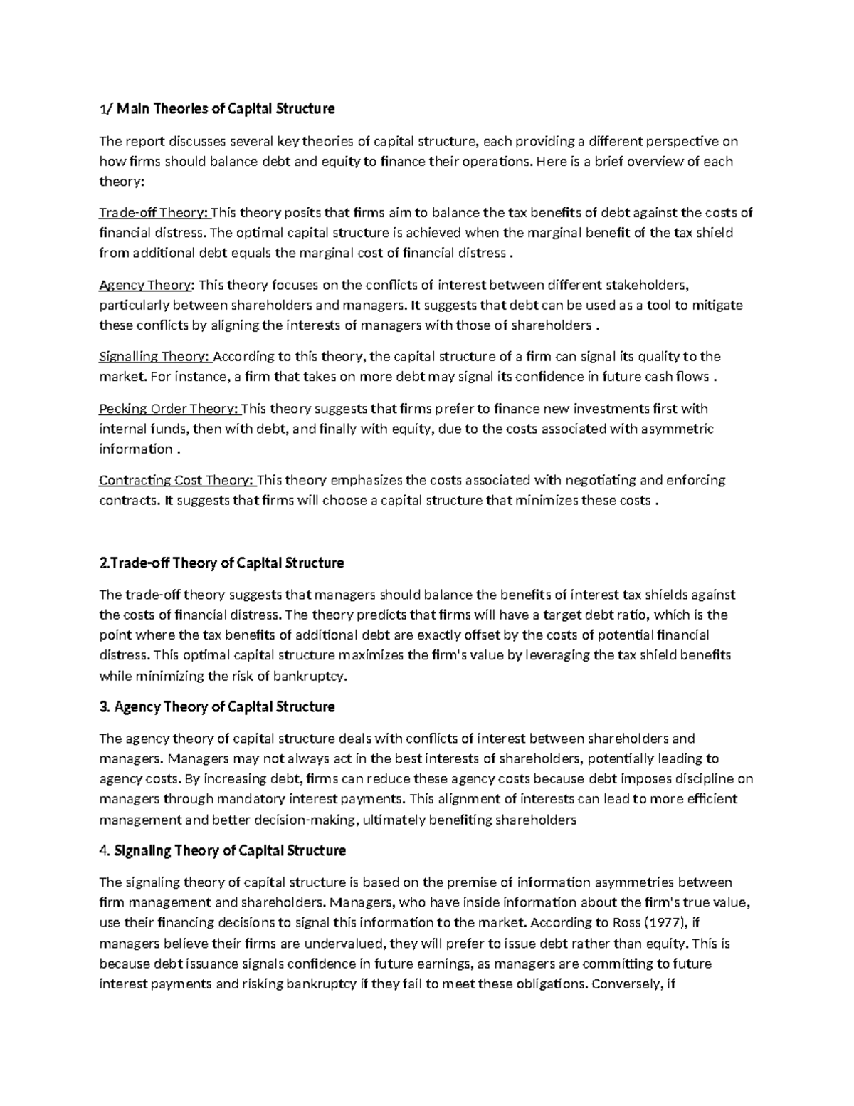 capital structure assignment of coporate finance . KKKKKKKKKKKKKKKKKKKKKKKKKK - 1 / Main ...