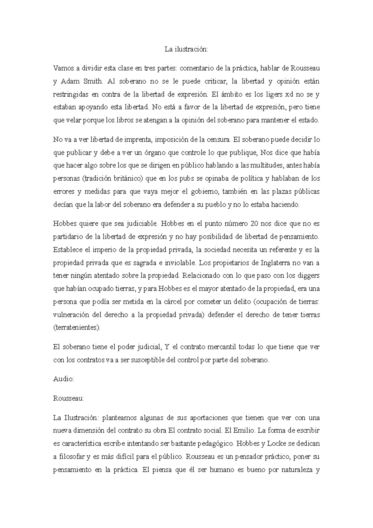 La ilustración, Rousseau y Adam Smith - La ilustración: Vamos a dividir ...