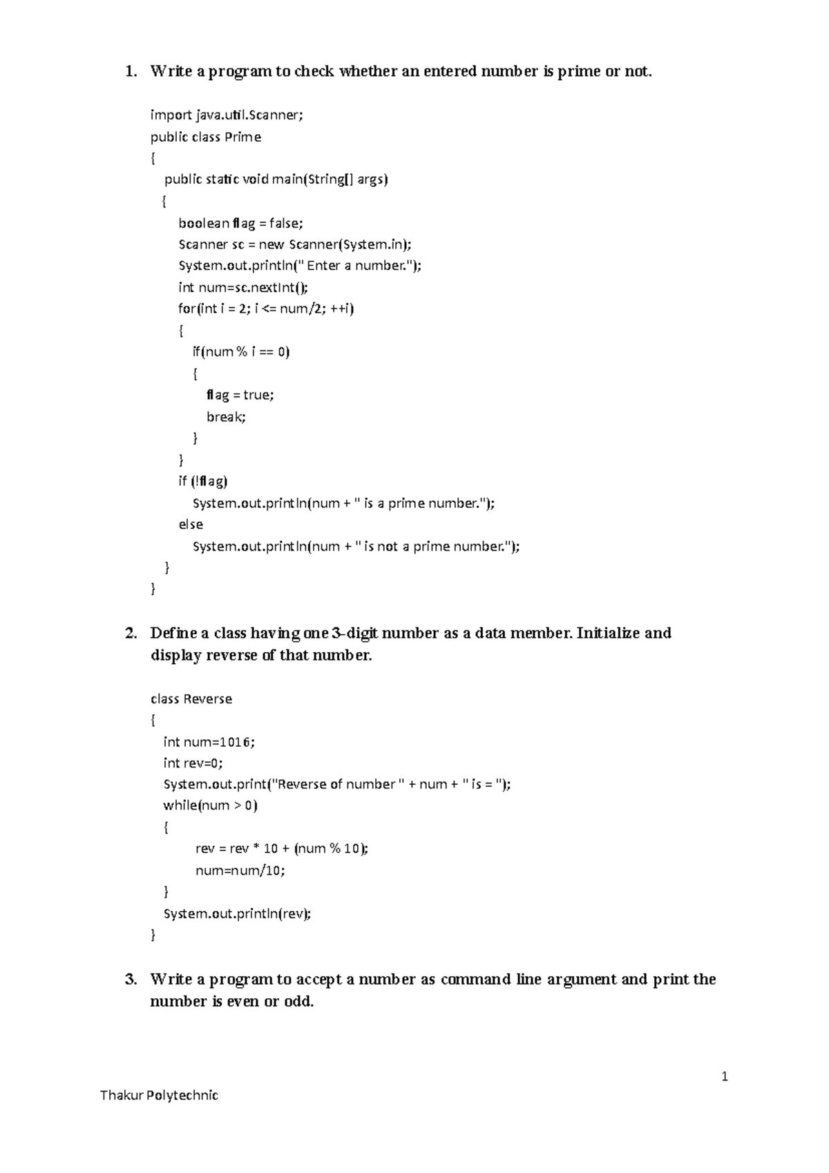 JPR Solved Programs OF Board Papers - 1. Write a program to check ...