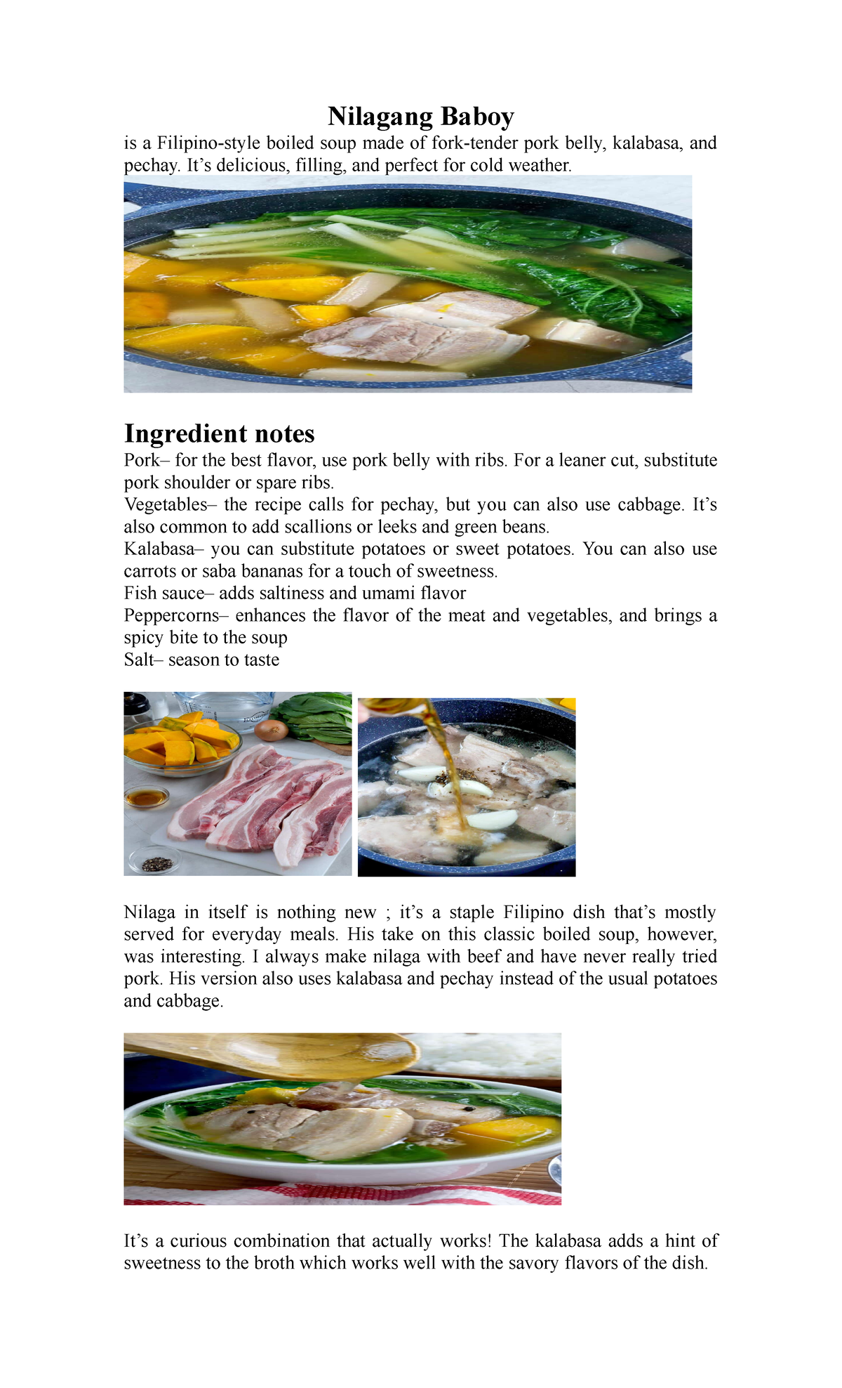 Jecia - epp - Nilagang Baboy is a Filipino-style boiled soup made of ...