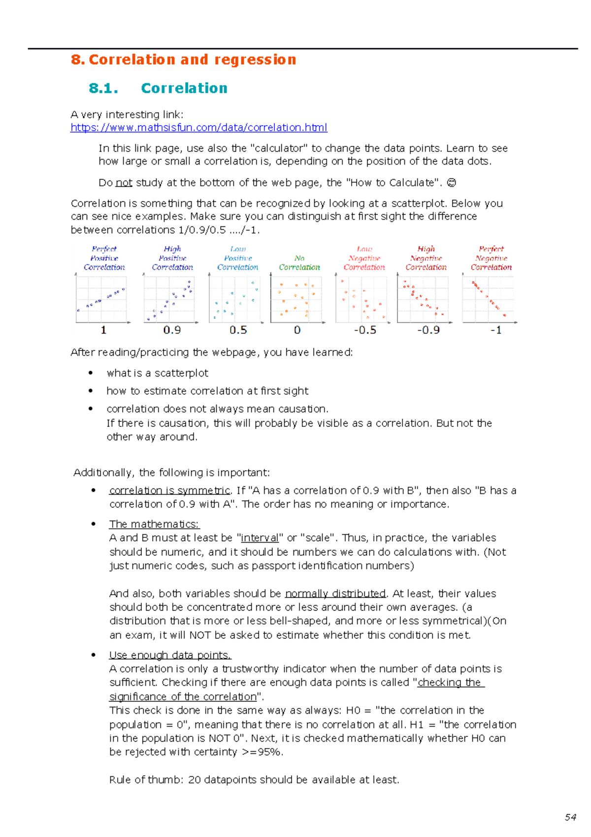 PART4 Correlation and regression - 8. Correlation and regression 8 ...