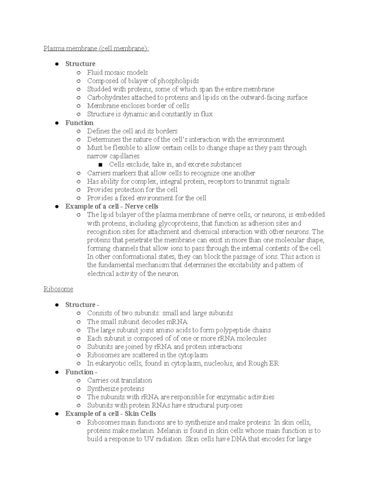 Cell Structure and Function - Plasma membrane (cell membrane ...