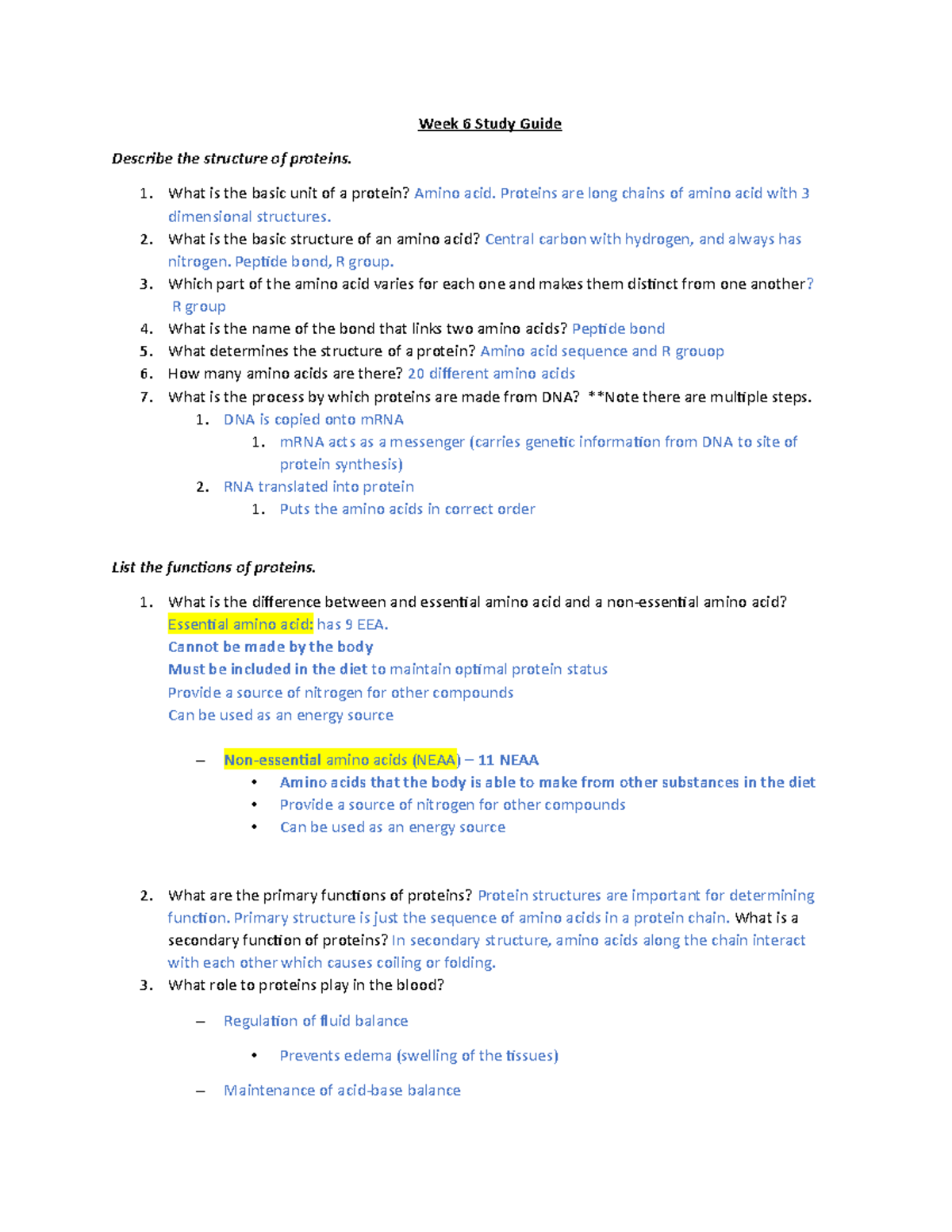 Week 6 Study Guide - Week 6 Study Guide Describe the structure of ...
