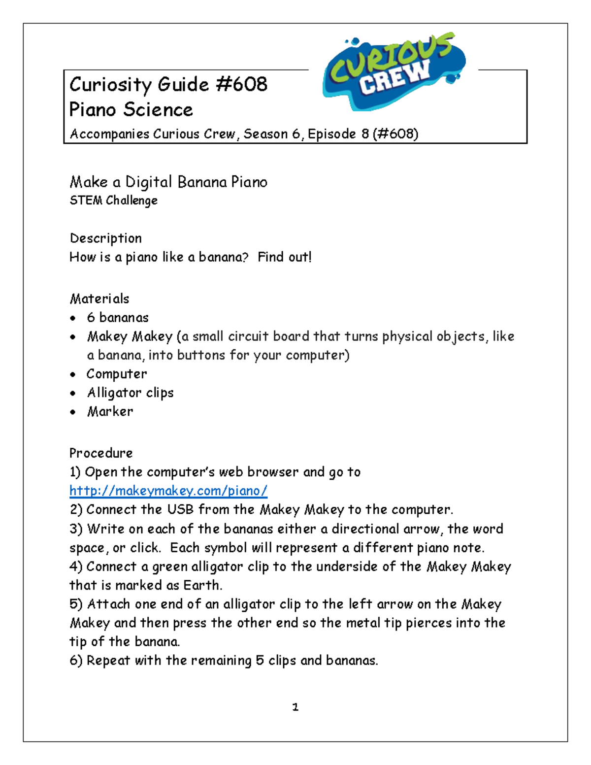 608 stem make a digital banana piano curiosityguide - 1 Curiosity Guide ...