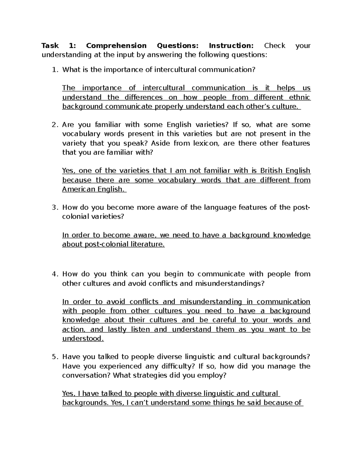 Doc58 - reviewer - Task 1: Comprehension Questions: Instruction: Check ...