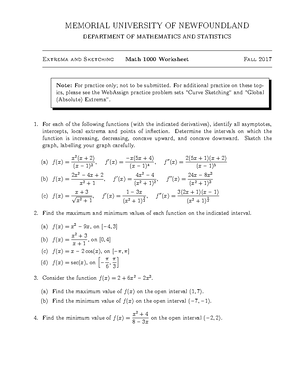 Assignment-5 - math 1000 mandatory assignment - MEMORIAL UNIVERSITY OF ...