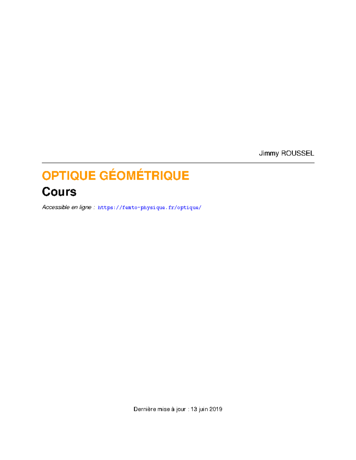 Optique géométrique cours 06 - Jimmy ROUSSEL OPTIQUE GÉOMÉTRIQUE Cours ...