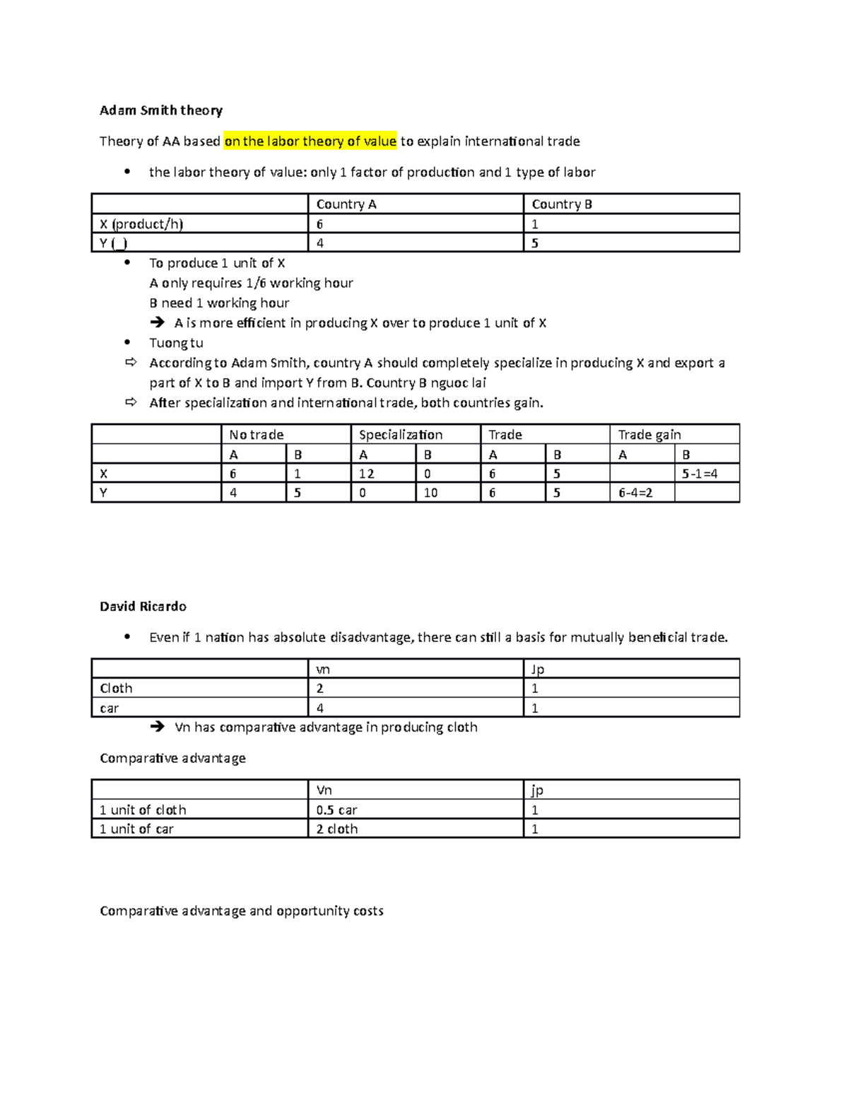 Adam Smith theory 2 - Adam Smith theory Theory of AA based on the labor ...