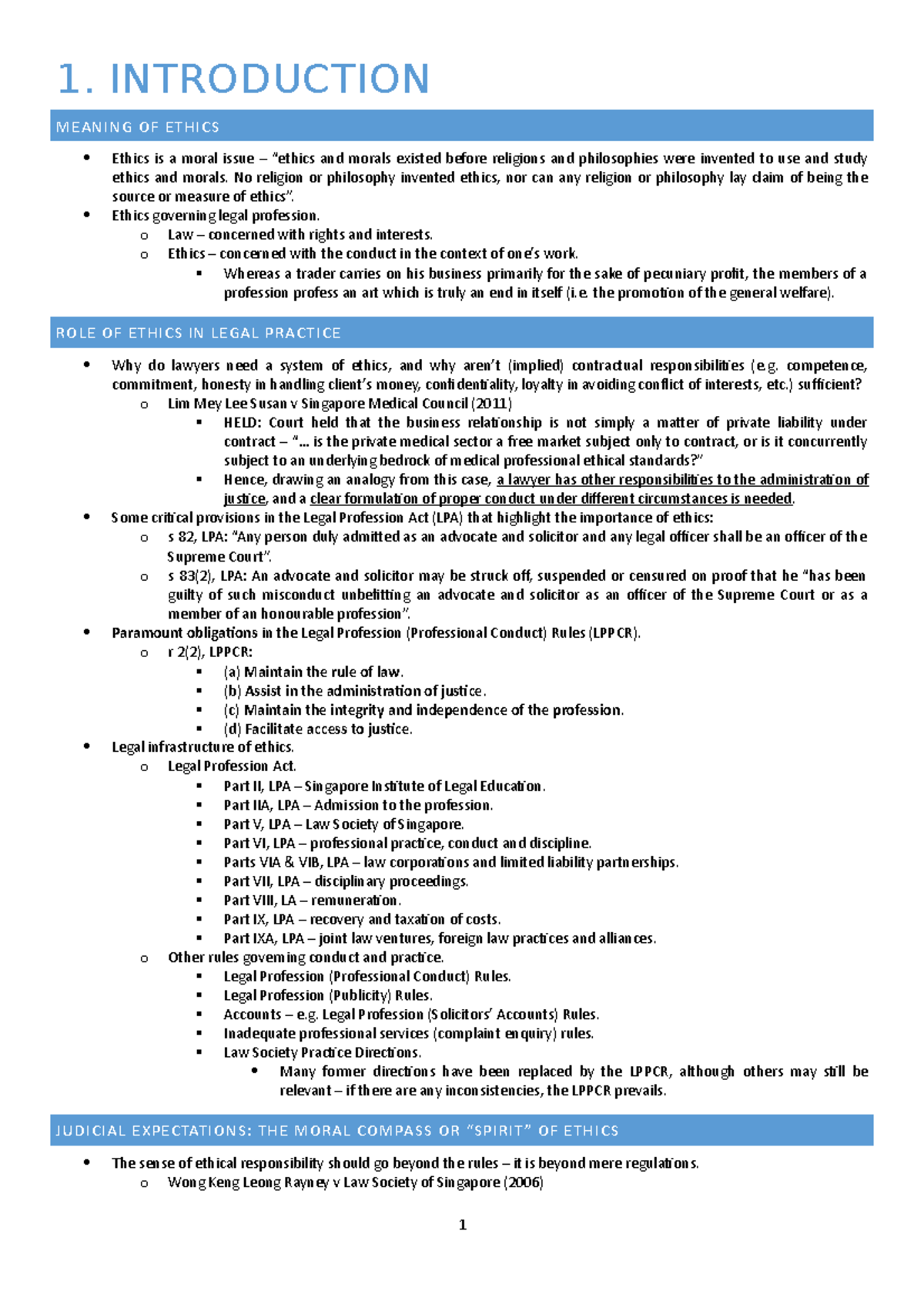 EPR Summary - Law notes to prepare for examination. - 1. INTRODUCTION ...