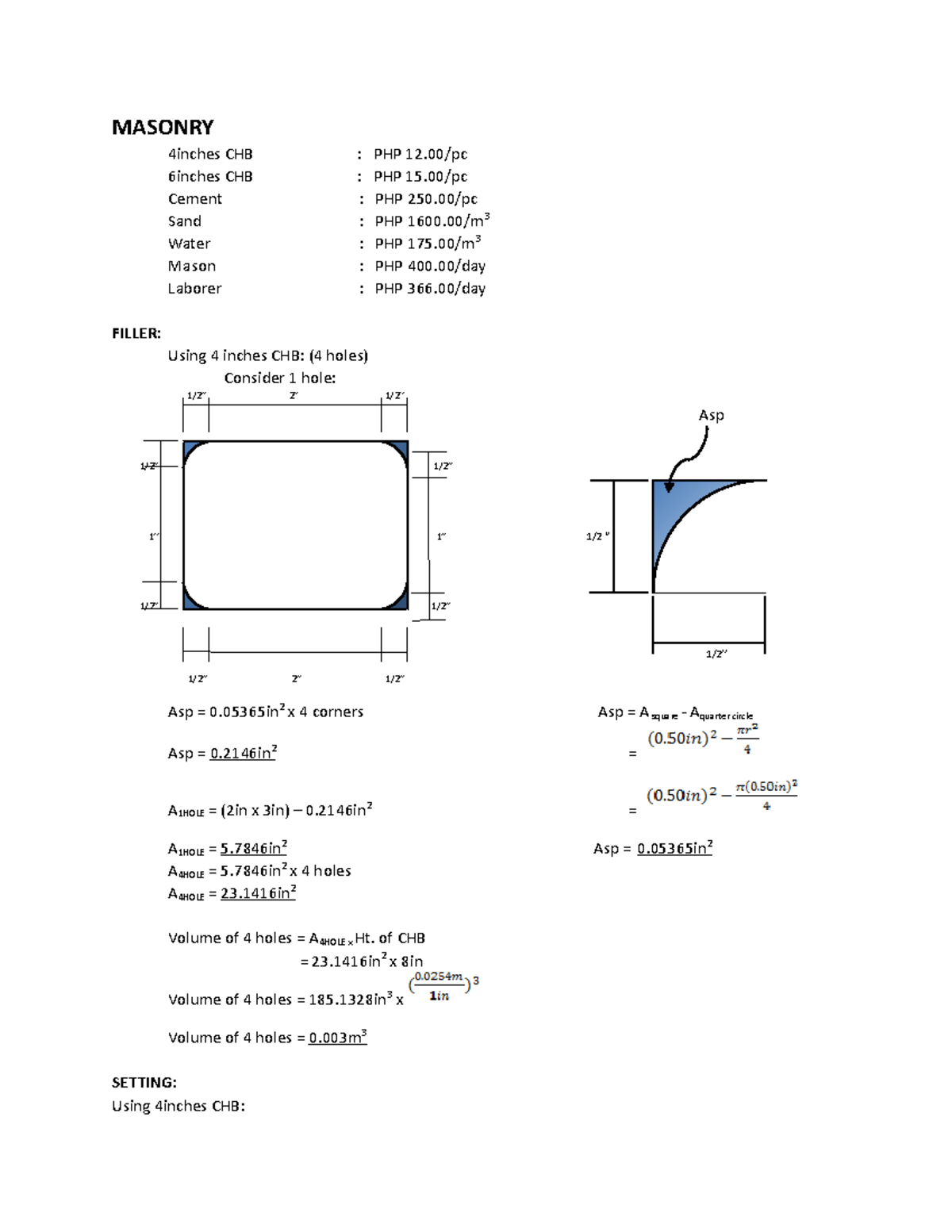 Quota 3 - MASONRY 4inches CHB 6inches CHB Cement Sand Water Mason ...