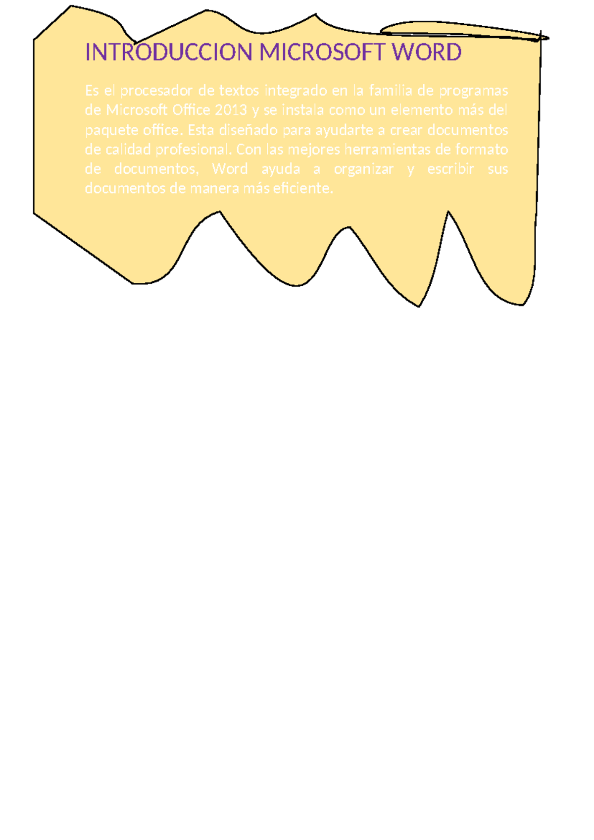 Definicion de word - arte y cultura - INTRODUCCION MICROSOFT WORD Es el ...