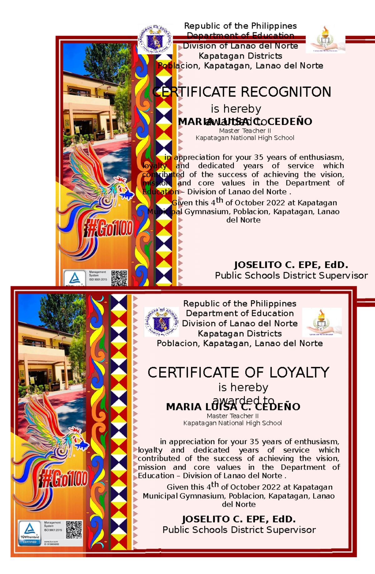 Certificates-1 - Certificates - Republic of the Philippines Department ...