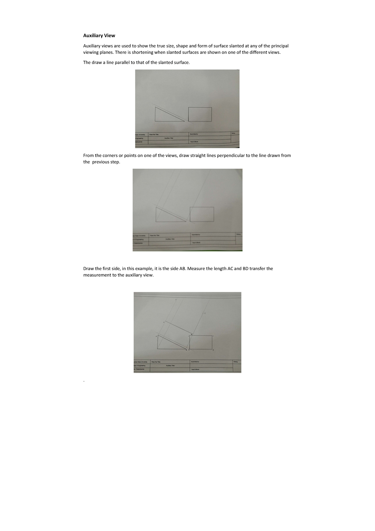 Auxiliary View - Learning Material for Engineering Plans and Drawings ...