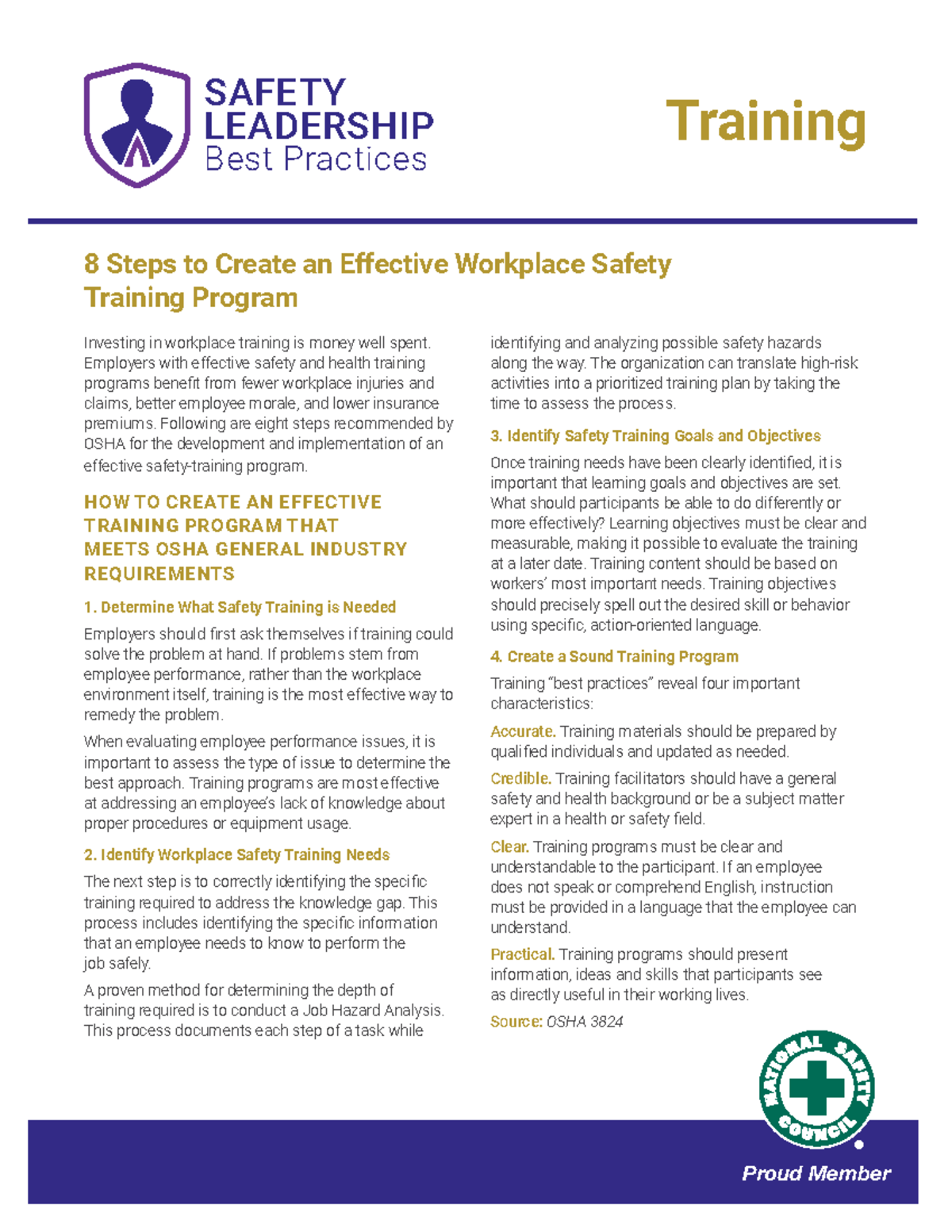BP steps to wp safety program - Proud Member Investing in workplace ...