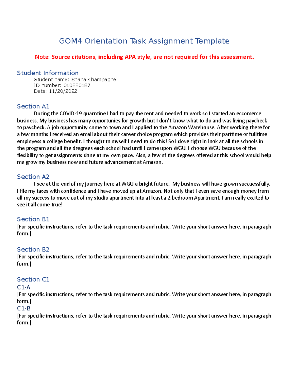 Orientation Task Template - GOM4 Orientation Task Assignment Template Note: Source citations ...