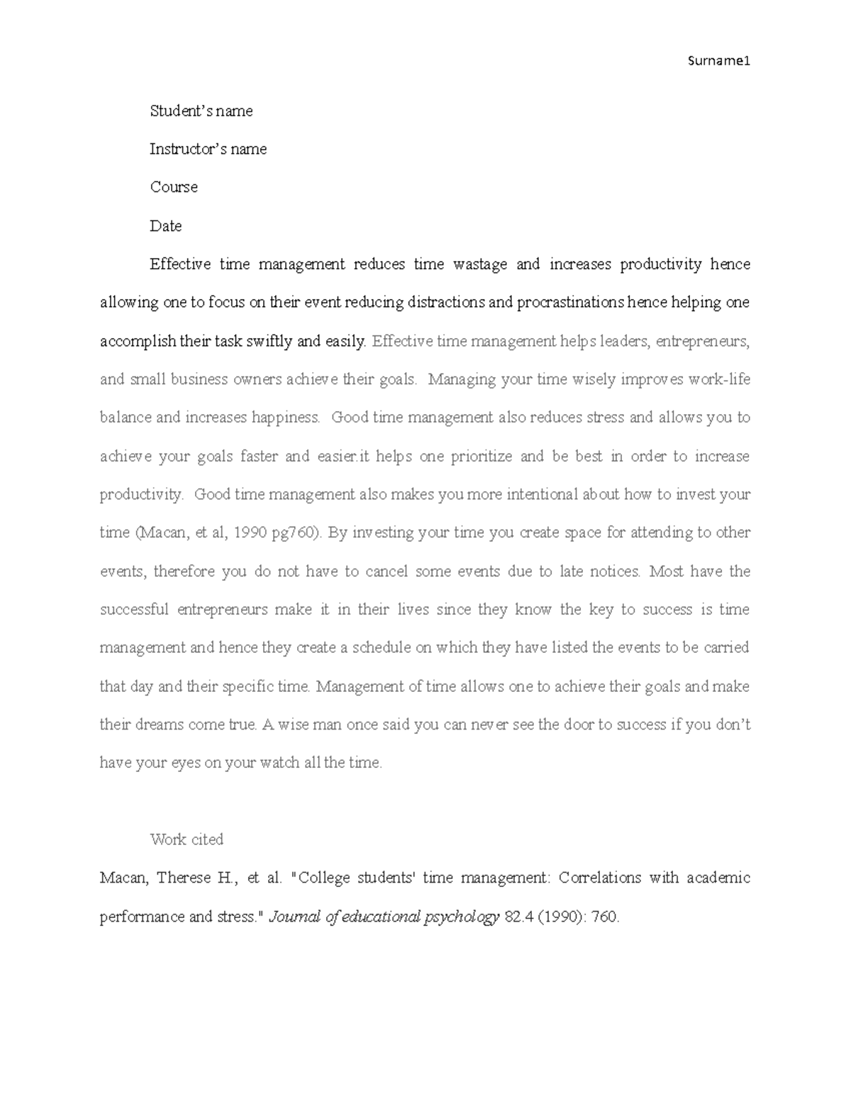 Student - ECON - Surname Student’s name Instructor’s name Course Date ...