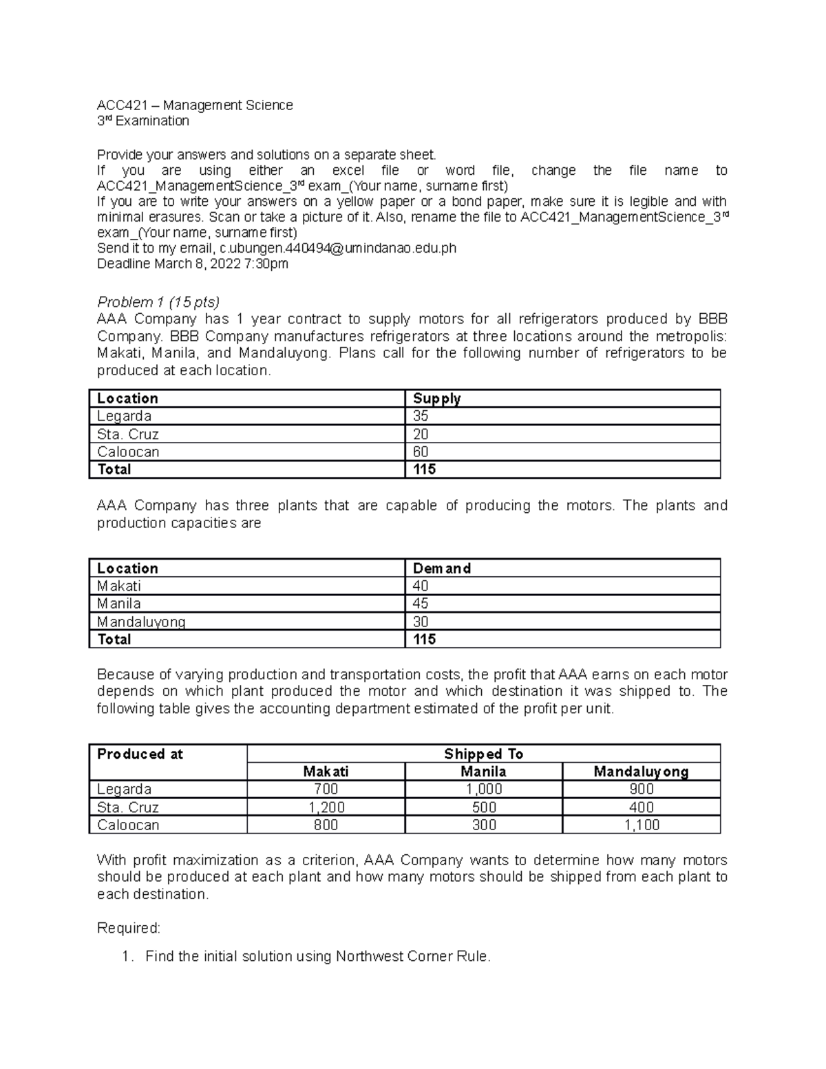 Inbound 1245581841406328908 - ACC421 – Management Science 3 rd ...